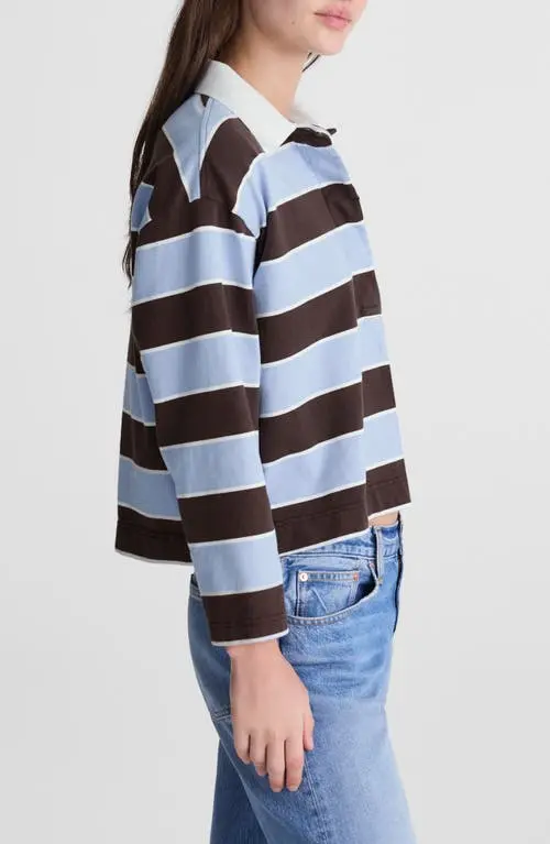 Madewell Striped Rugby Polo Shirt - Tranquil Blue