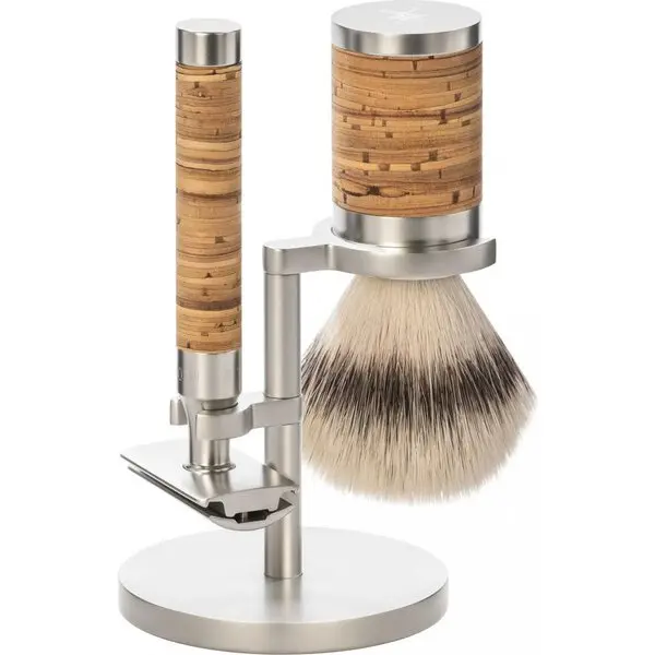 MUHLE Rocca Stainless Steel 3-piece Shaving Set - Birch Bark