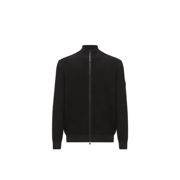 Moncler Cotton Zip-up Cardigan - Black
