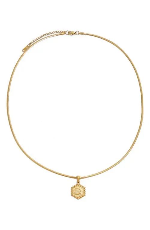 PETIT MOMENTS Initial Pendant Necklace - Gold-d