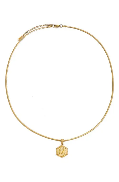 PETIT MOMENTS Initial Pendant Necklace - Gold-m
