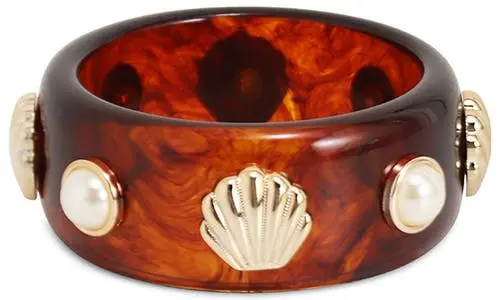 PETIT MOMENTS Detailed Resin Bangle Bracelet