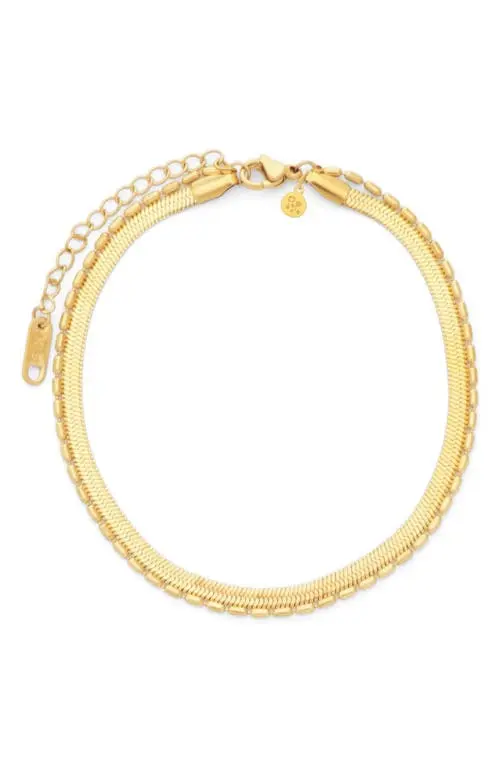 PETIT MOMENTS Salem Layered Snake & Bead Chain Anklet - Gold