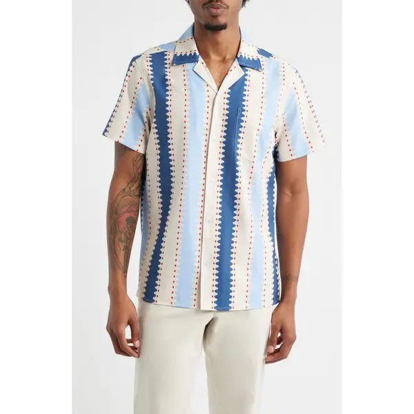 MAVRANS Strike A Match Print Weekend Camp Shirt