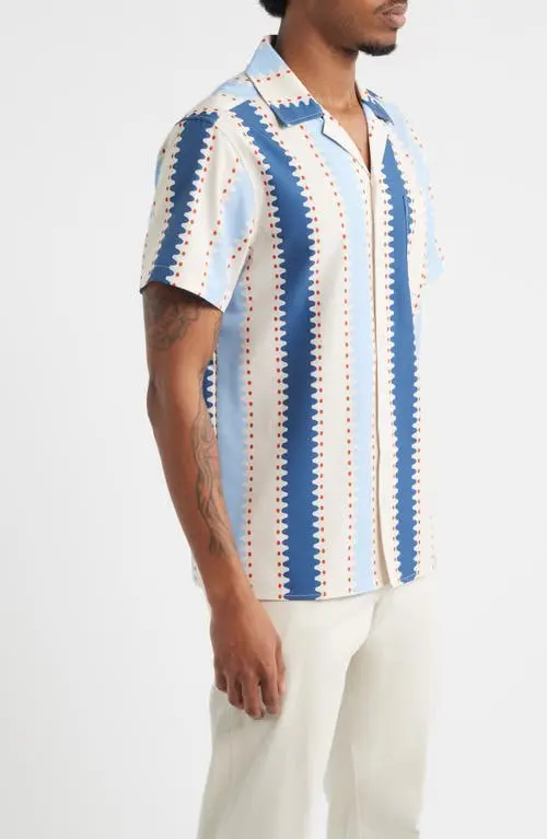MAVRANS Strike A Match Print Weekend Camp Shirt