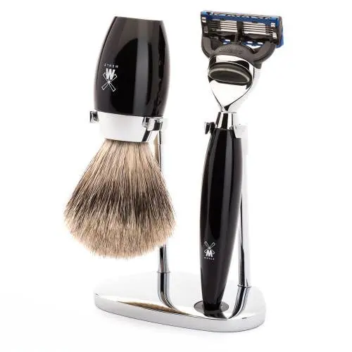 MUHLE Kosmo 3-piece Fine Badger & Fusion Shaving Set - Black