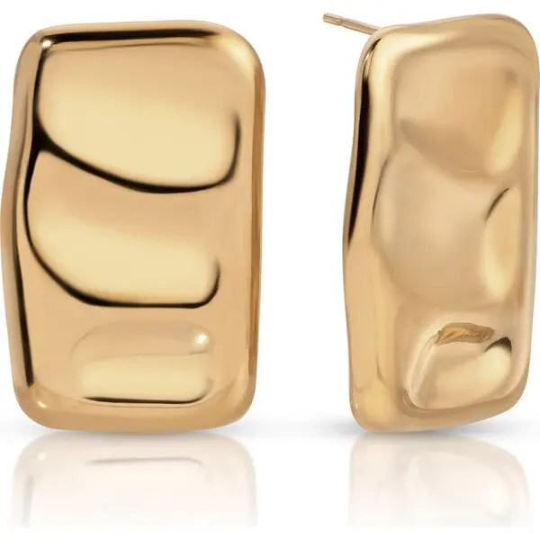 Ettika Molten Edge Stud Earrings - Gold