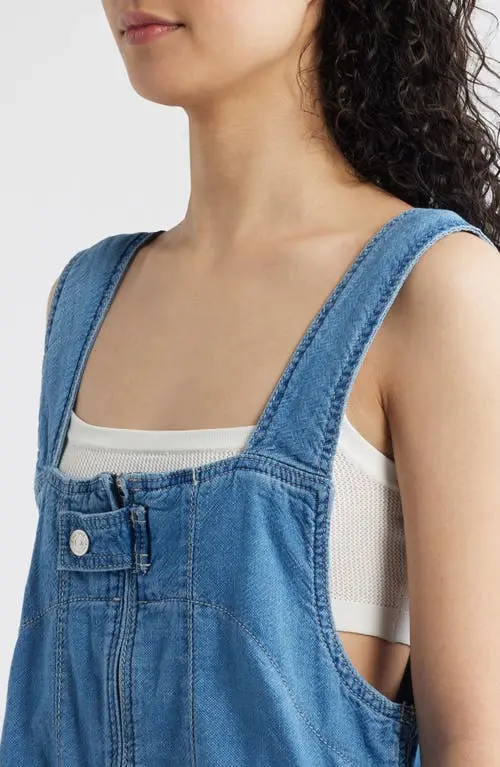 Free People Jude Cotton Shortalls - Light Indigo