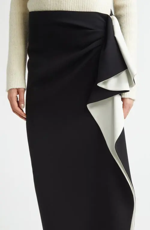 Proenza Schouler Cella Ruffle Cady Skirt - Black/ivory