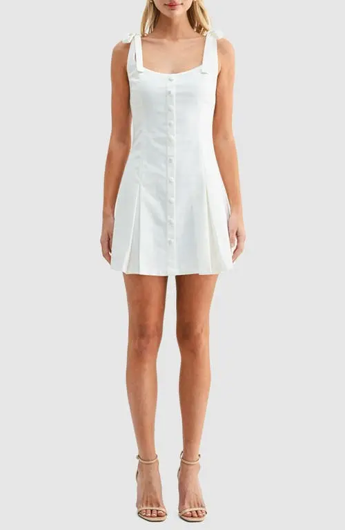 ALL IN FAVOR Pleated Minidress - Ivory