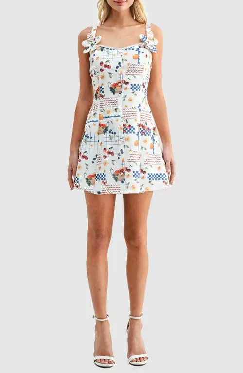 ALL IN FAVOR Printed Minidress