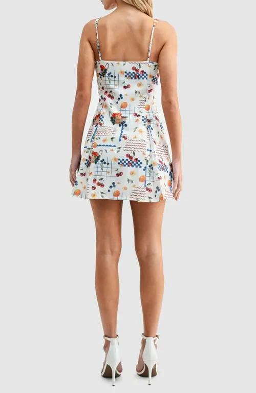 ALL IN FAVOR Printed Minidress