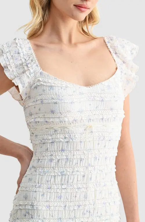 ALL IN FAVOR Ruffle Trim Minidress