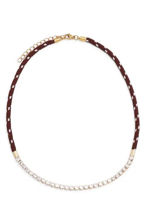 PETIT MOMENTS Paracord And Rhinestone Necklace - Brown