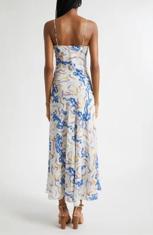 Ulla Johnson Thais Ikat Wave Print Silk Crêpe De Chine Slipdress