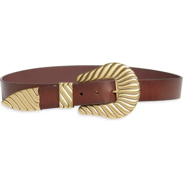 The Great. Stetson Leather Belt - Cognac With Brass