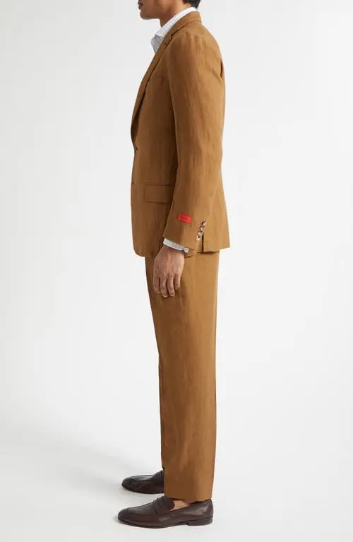Isaia Unito Linen Twill Suit - Medium Brown