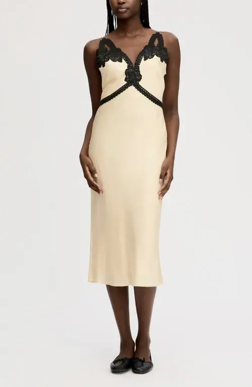 Sam Edelman Lace Trim Midi Dress - Almond