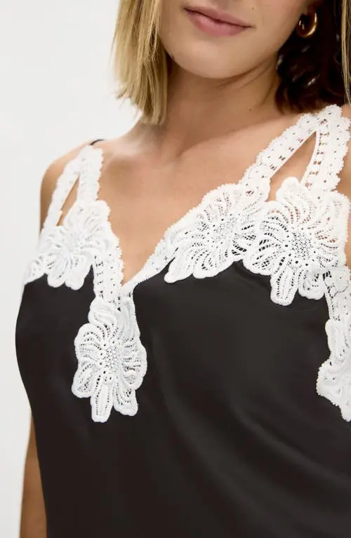 Sam Edelman Lace Trim Camisole - True Black
