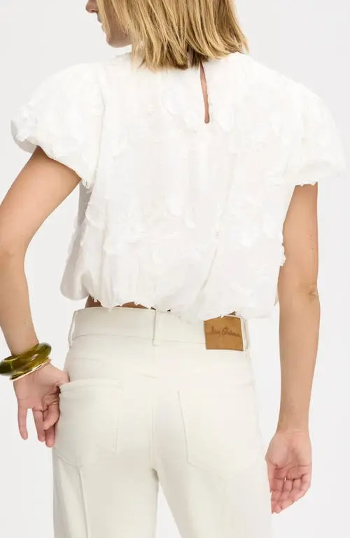 Sam Edelman Embroidered Floral Cotton Bubble Top - Bright White
