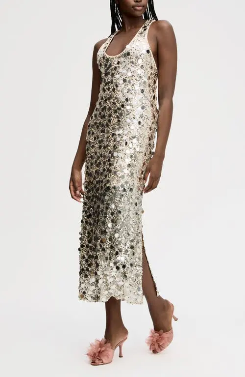 Sam Edelman Paillette Sleeveless Maxi Dress