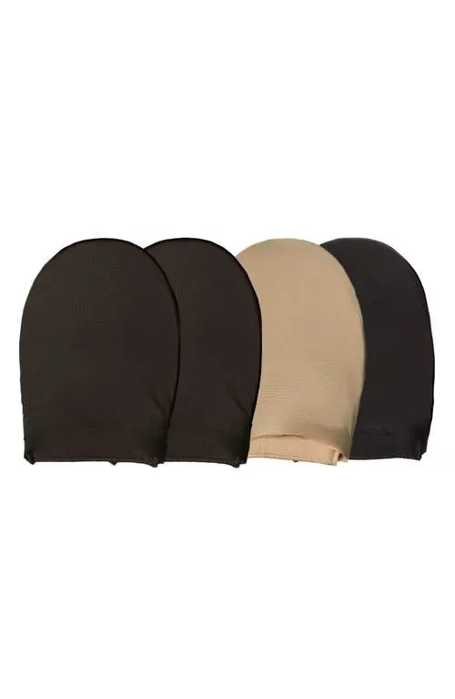 MEMOI Fine Edge Cushioned Toe Covers 4 Pack - Brown-tan-black