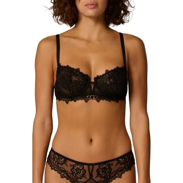 Simone Perele Idole Underwire Lace Demi Bra - Black