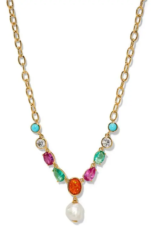Nadri Frieda Faux Pearl Drop Necklace - Gold
