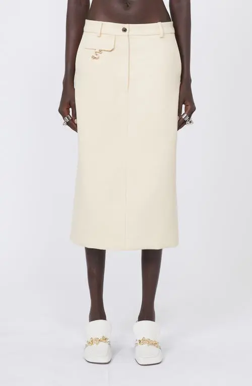 Sportmax Adepto Cotton Blend Twill Pencil Skirt