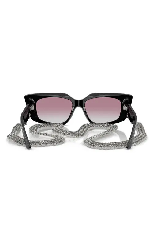 JIMMY CHOO 52mm Embellished Cat Eye Sunglasses - Black/clear Gradient