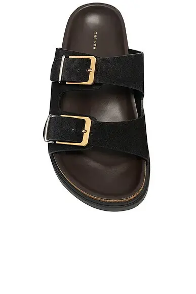 THE ROW Buckle Slide Sandals - Black