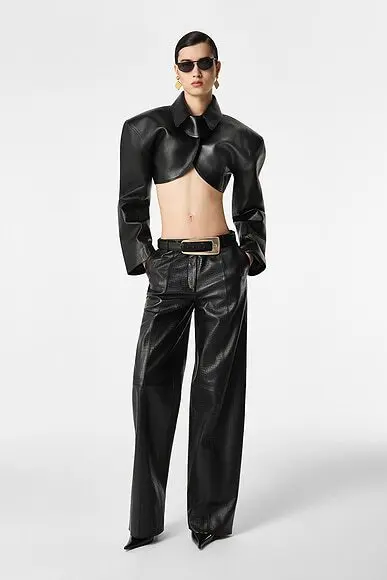 Revolve Agnes Leather Cropped Trousers