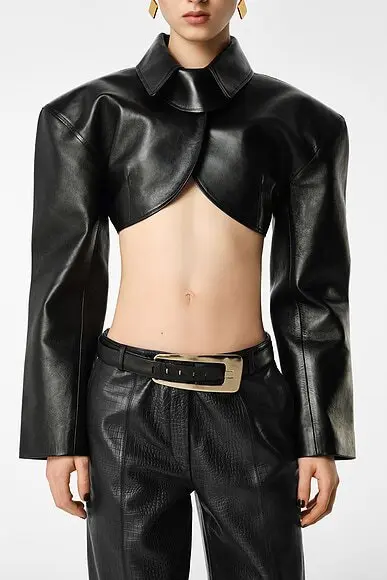 Revolve Agnes Leather Cropped Trousers
