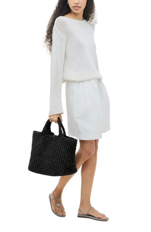 NAGHEDI St. Barths Medium Double Weave Tote - Jet