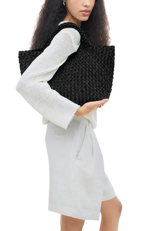NAGHEDI St. Barths Medium Double Weave Tote - Jet