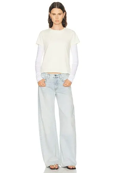 AGOLDE Long Line Adine Tee Shirt - Blonde