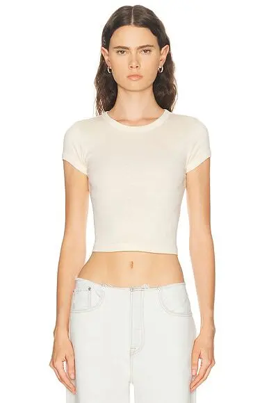 Enza Costa Supima Baby Rib Cropped Tee