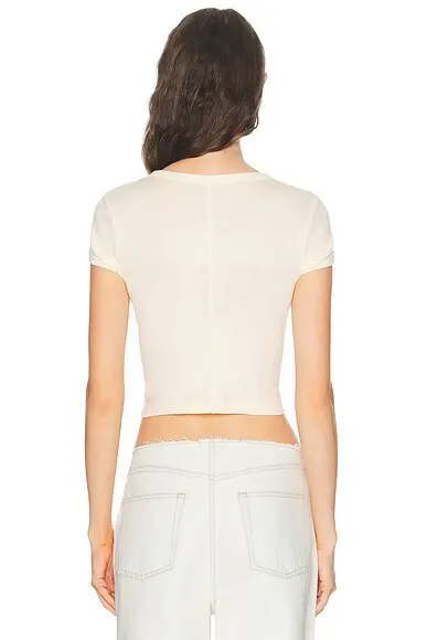Enza Costa Supima Baby Rib Cropped Tee