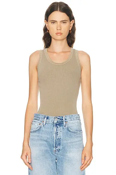AGOLDE Poppy Ribbed Tank Top - Trail