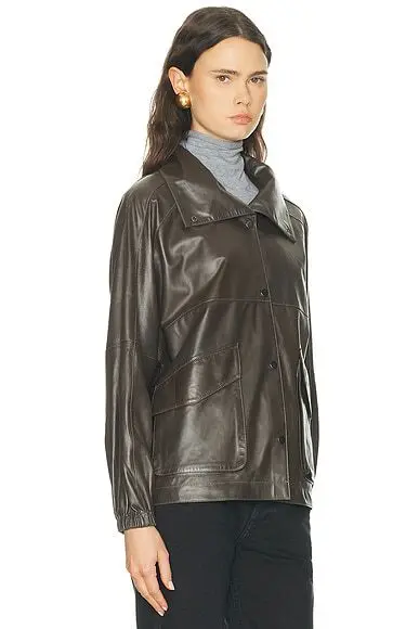 Nour Hammour Anorak Leather Jacket