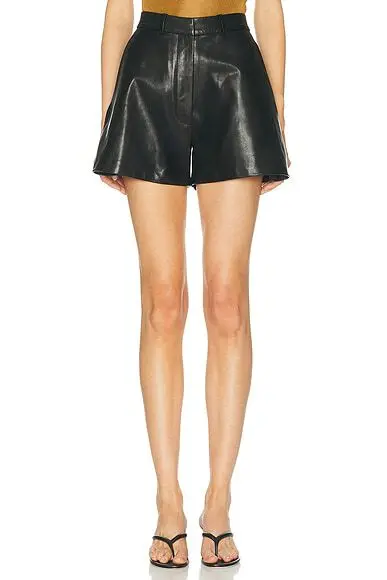 Nour Hammour Barrel Leather Short