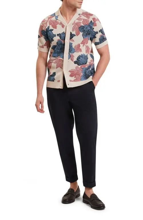 Ted Baker London Ashqara Floral Knit Button-up Shirt - Beige
