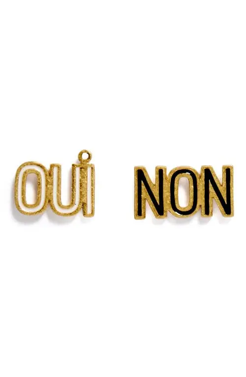 Clare V. Oui Non Mismatched Stud Earrings - Gold Multi