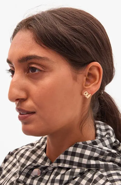 Clare V. Oui Non Mismatched Stud Earrings