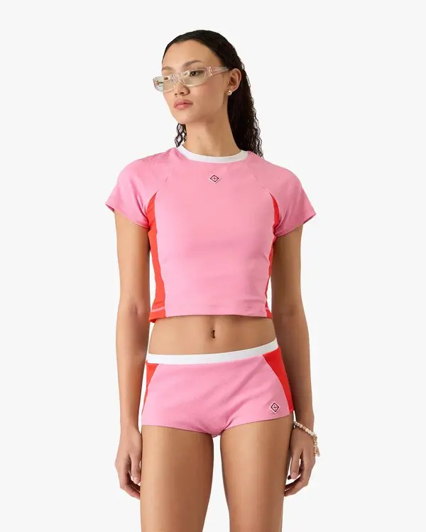 Casablanca Monogram Short Sleeve Rash Top - Red