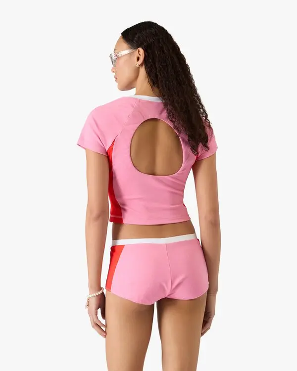 Casablanca Monogram Short Sleeve Rash Top - Red