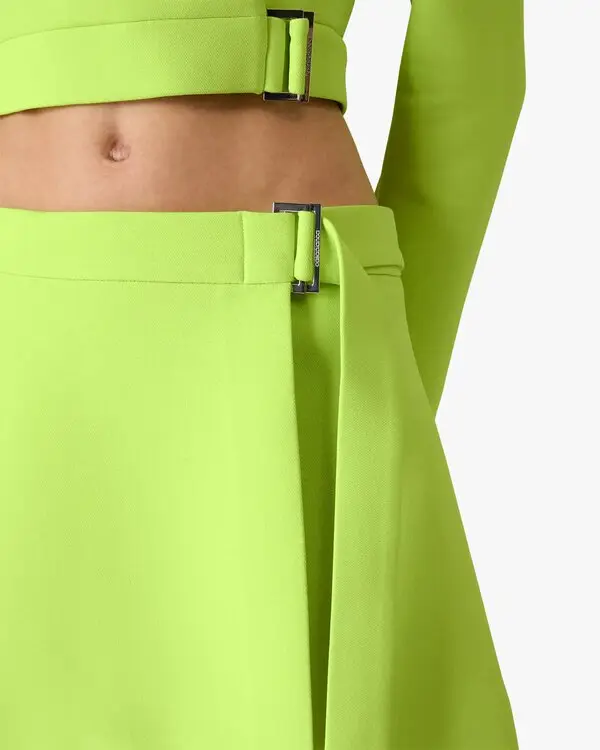 Casablanca A-line Crepe Mini Skirt With Belted Detail