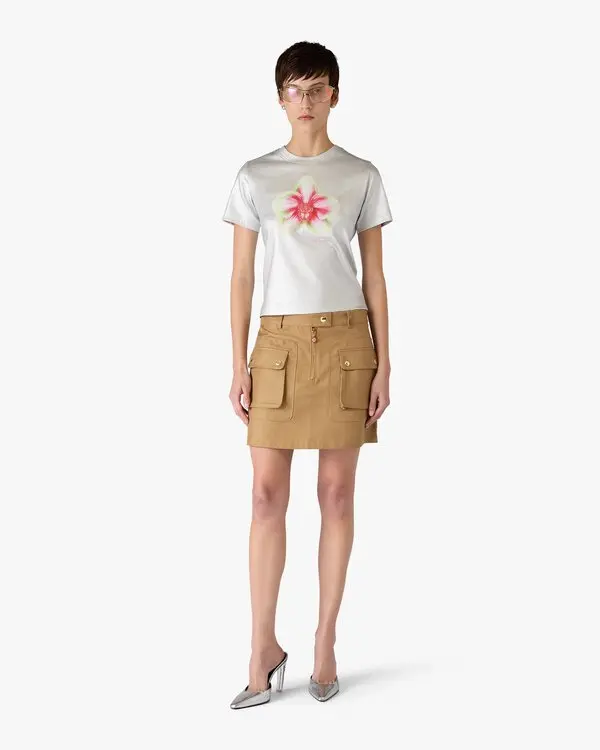Casablanca Beige Cotton Pocket Mini Skirt - Multicolor