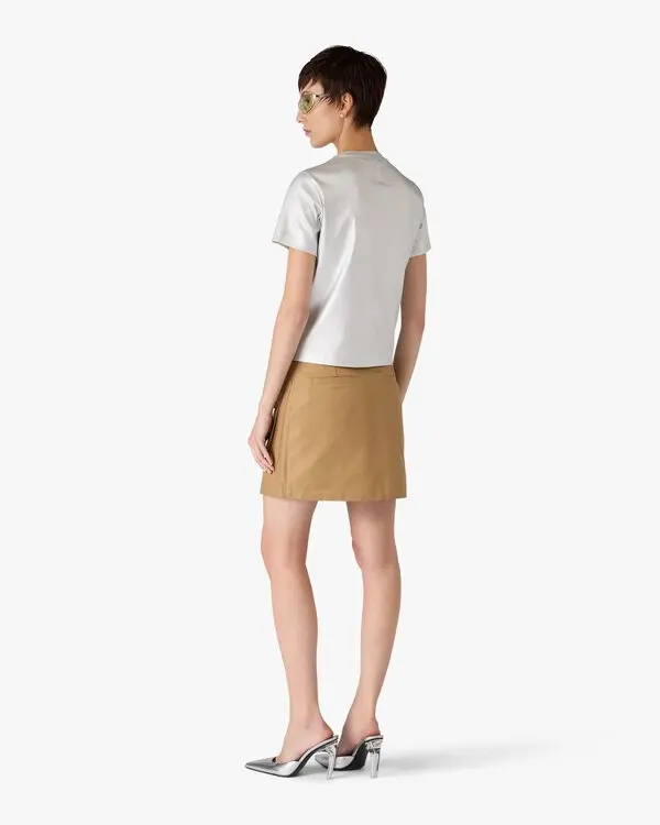 Casablanca Beige Cotton Pocket Mini Skirt - Multicolor