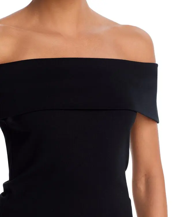 Aqua Ponte Off-the-shoulder Top - Black